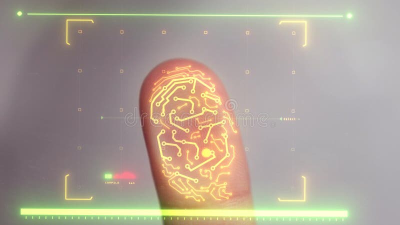 Biometric Scanner Scanning a Human Finger and Identifying the User for ...