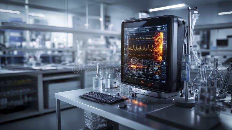 Biometric Scanner Securing Glowing Data Insights in a Modern Lab ...