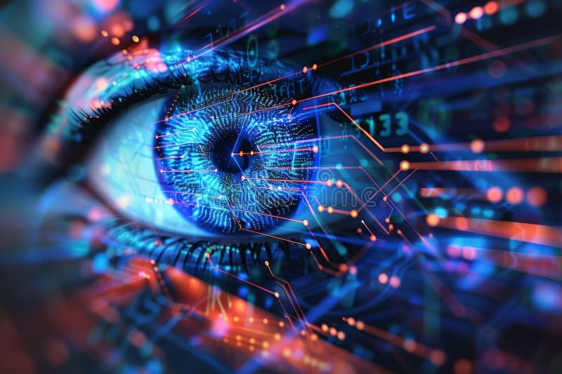 Biometric Screening of Human Eye, Modern Technology Stock Photo - Image ...