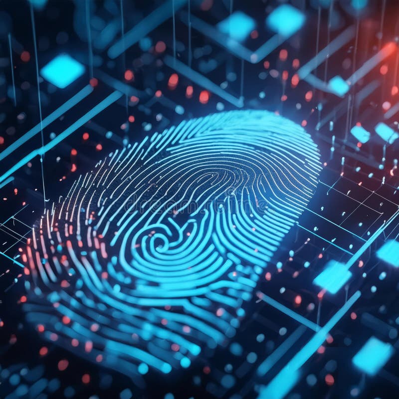 Biometric Security AI Advancement Iris Fingerprint Scanner Lock Cyber ...