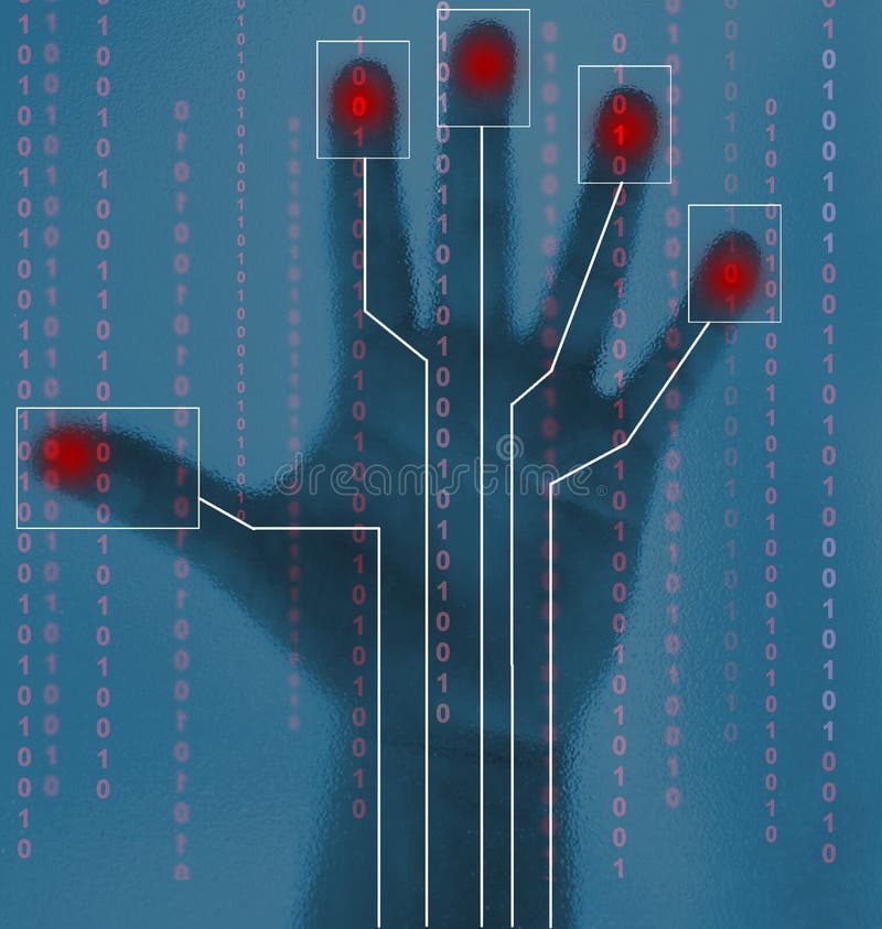 Biometric Security Hand Scan Stock Illustration - Illustration of ...