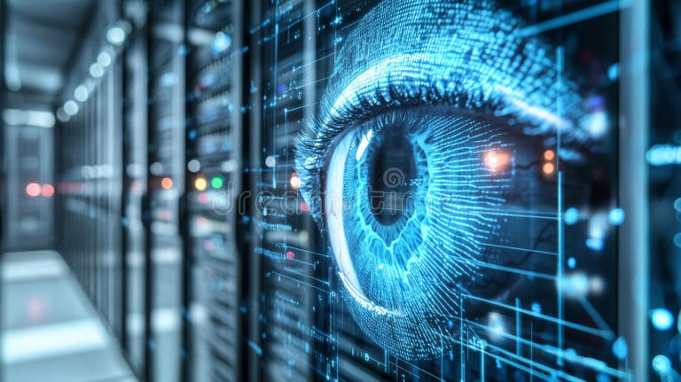 Biometric Security Holographic Eye Scan in a Secure Server Room for ...