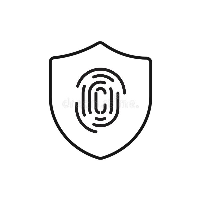 Biometric Security Icon Thin Line Flat Illustration Stock Illustration ...