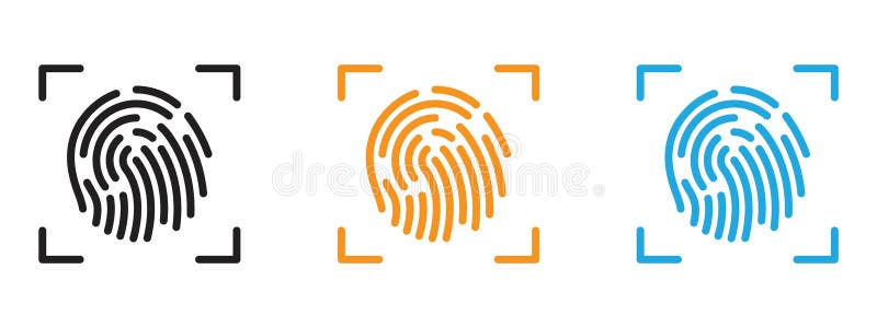 Biometric Security Icon Thin Line Illustration Set Stock Vector ...