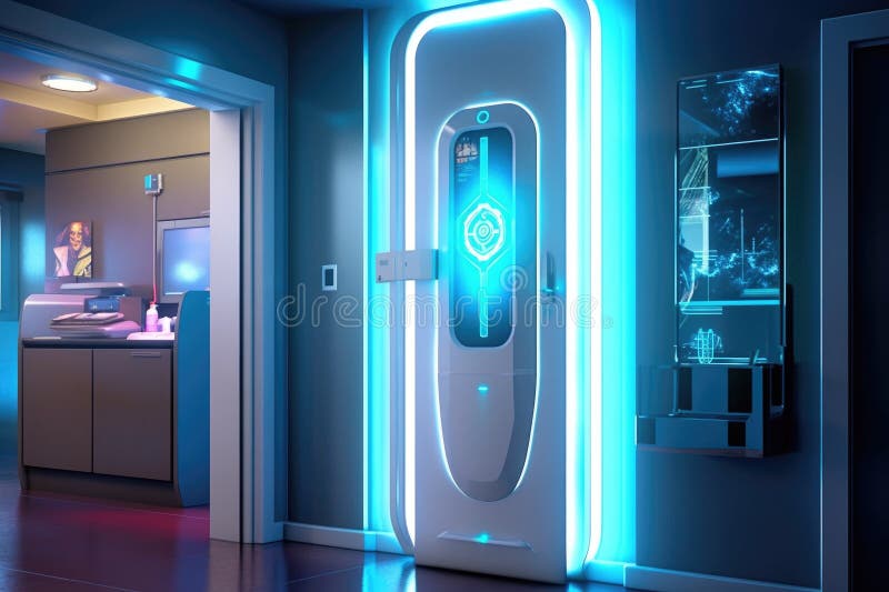 Biometric Security Scanner on a Sleek Door Stock Photo - Image of ...