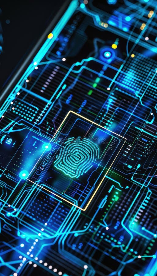 Biometric Security: Smartphone with Fingerprint Lock and Cyber Grid ...