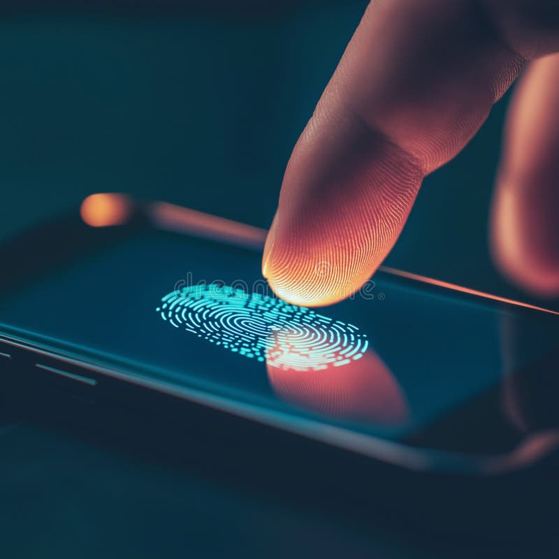 Biometric Security Technology Stock Illustration - Illustration of tech ...