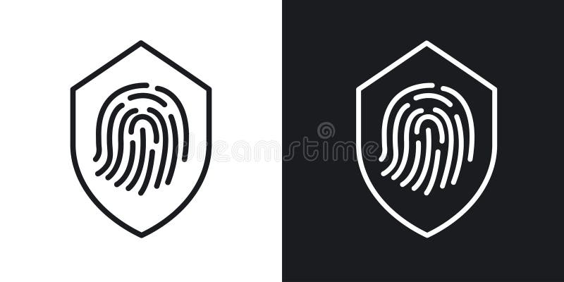 Biometric Securityline in Thin Line Black Color. Flat Simple Vector Symbols Illustration Stock ...