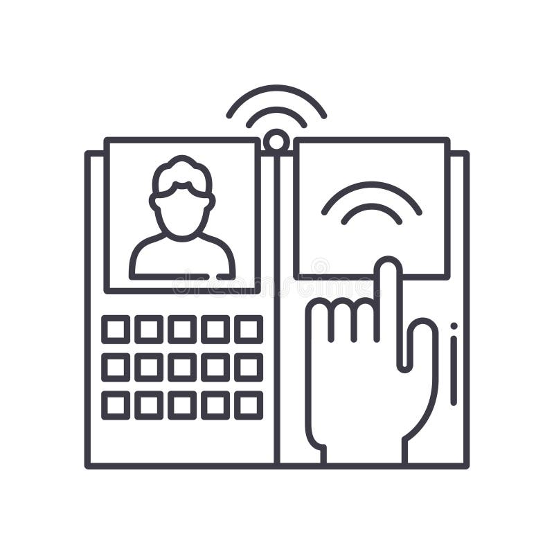 Biometric System Icon, Linear Isolated Illustration, Thin Line Vector ... Biometric System Icon, Linear Isolated Illustration, Thin Line Vector ...