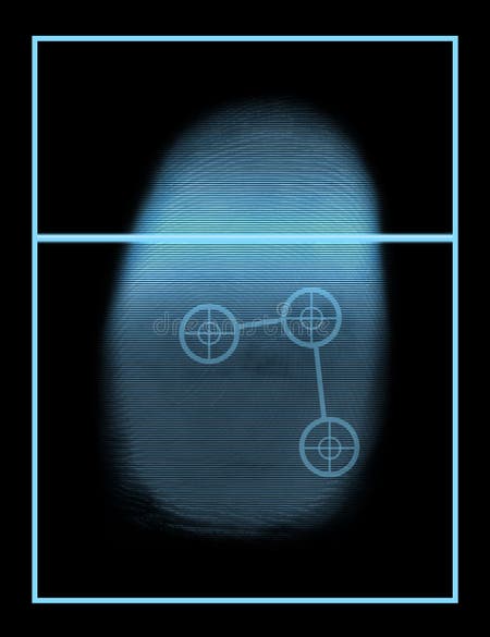 Biometric Thumb Scanner System Stock Illustration - Illustration of ...