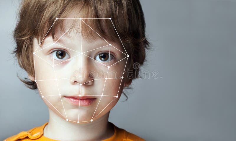 Biometric Verification - Boy Face Detection, Stock Photo - Image of ...