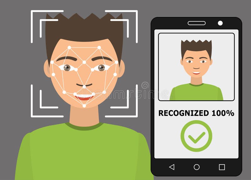 Biometrical Identification. Face Recognition. Stock Vector ...