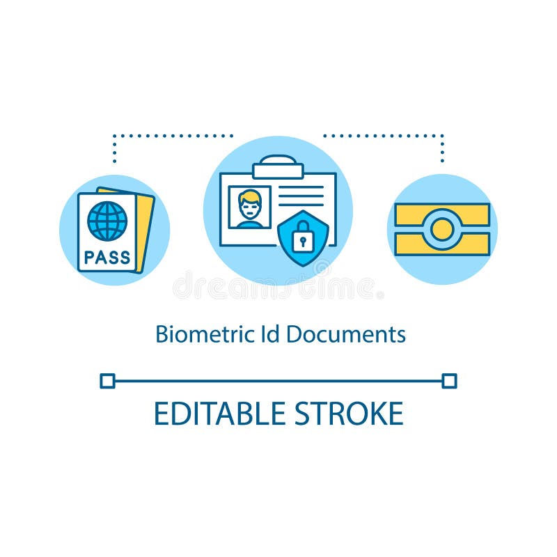 Biometrics ID Documents Concept Icon Stock Vector - Illustration of ...