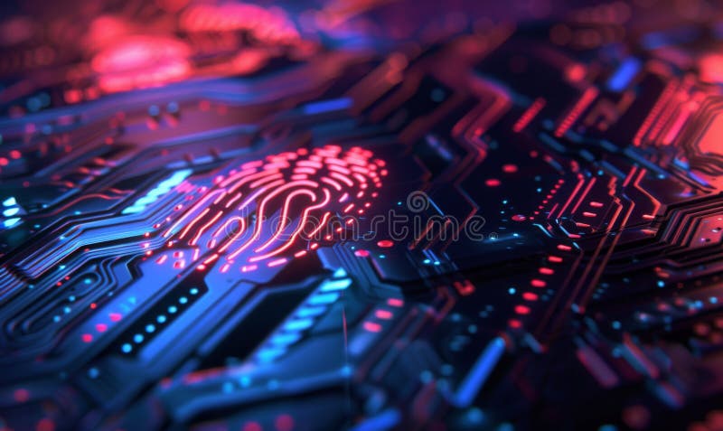 Biometrics Identification and Cyber Security Concept Stock Illustration ...