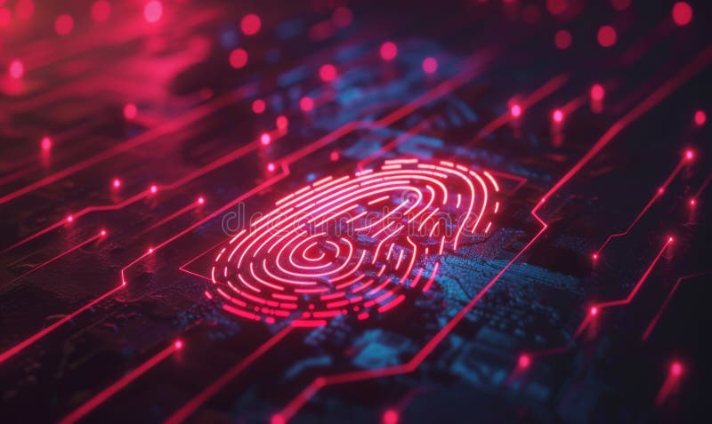 Biometrics Identification and Cyber Security Concept Stock Illustration ...