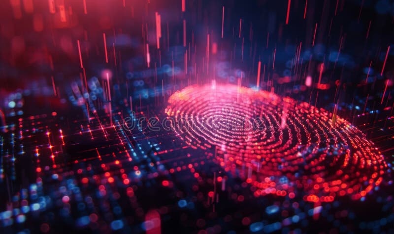 Biometrics Identification and Cyber Security Concept Stock Illustration ...