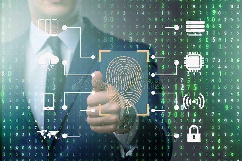 Biometrics Security Access Concept with Fingerprint Stock Image - Image ...