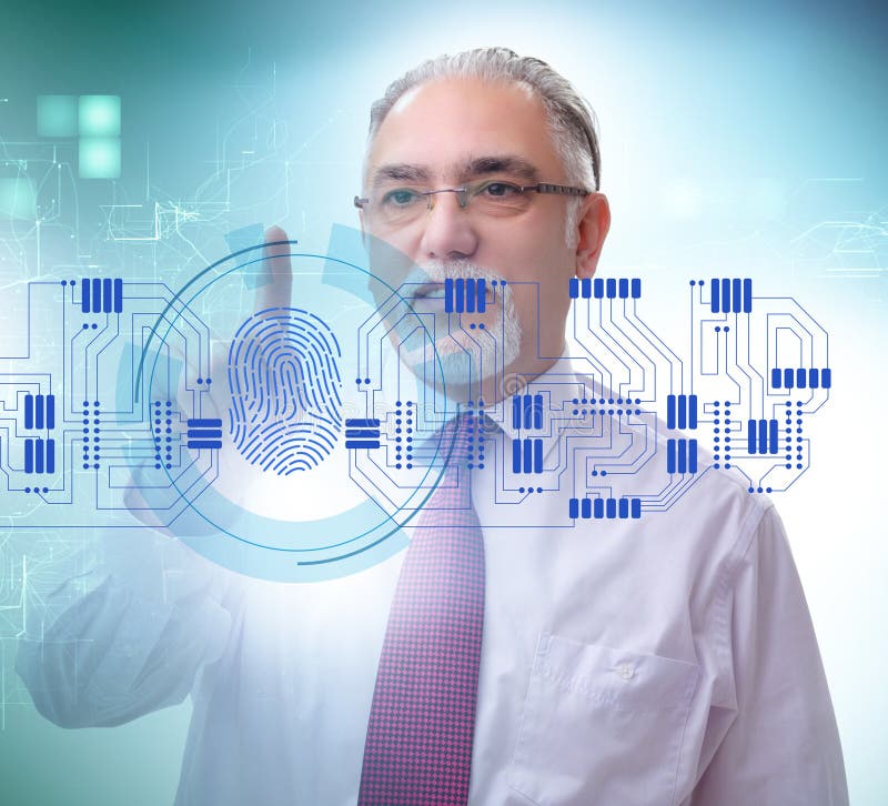 Biometrics Security Access Concept with Fingerprint Stock Photo - Image ...