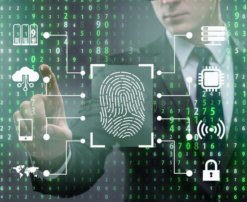 Biometrics Security Access Concept with Fingerprint Stock Image - Image ...