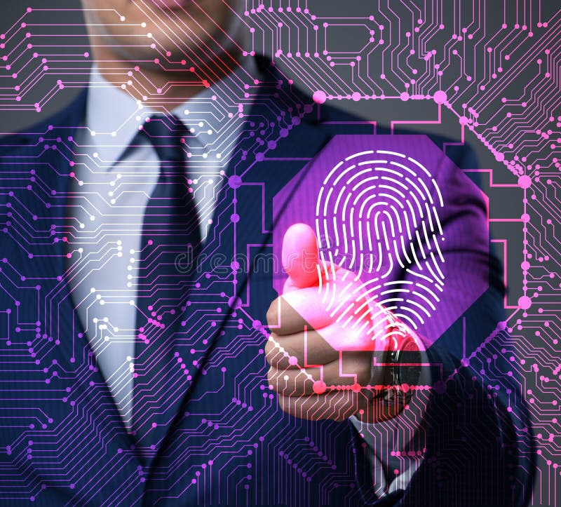 Biometrics Security Access Concept with Fingerprint Stock Image - Image ...