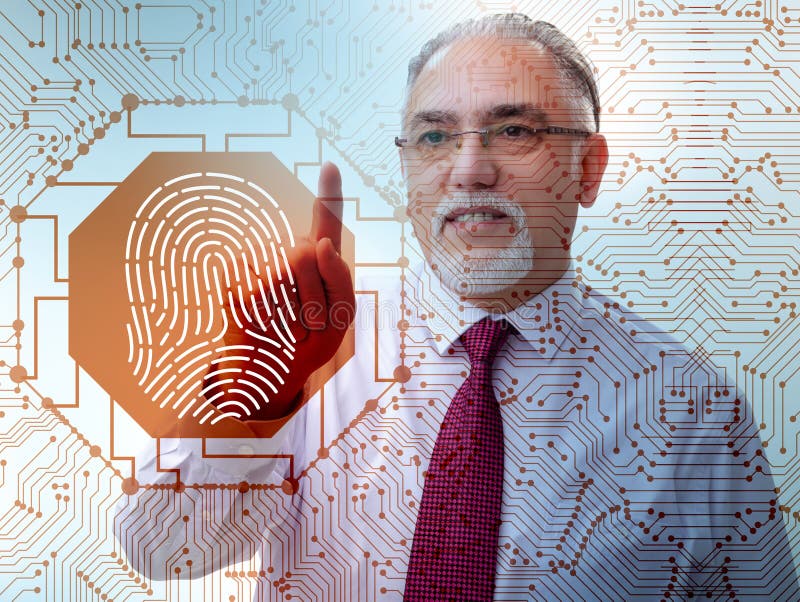 Biometrics Security Access Concept with Fingerprint Stock Photo - Image ...