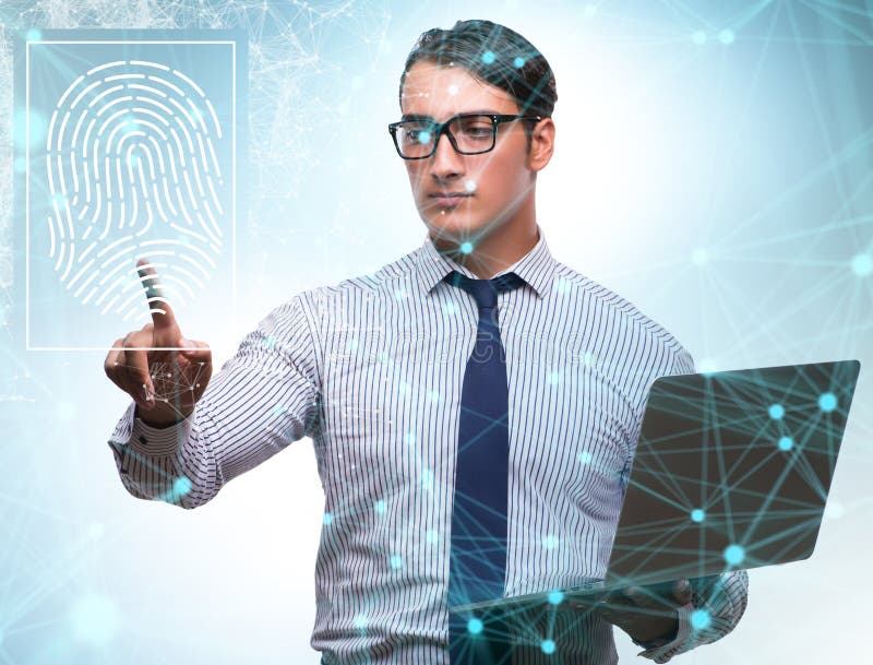 Biometrics Security Access Concept with Fingerprint Stock Photo - Image ...