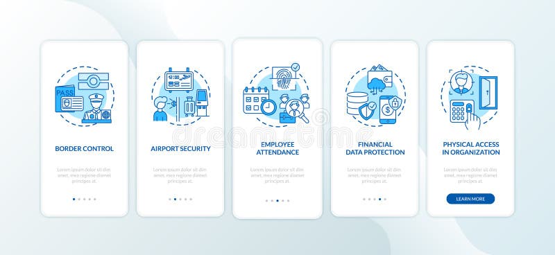 Biometrics Use Onboarding Mobile App Page Screen with Concepts Stock ...