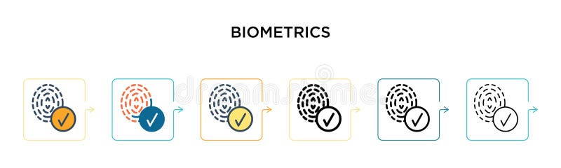 Biometrics Vector Icon in 6 Different Modern Styles. Black, Two Colored ...