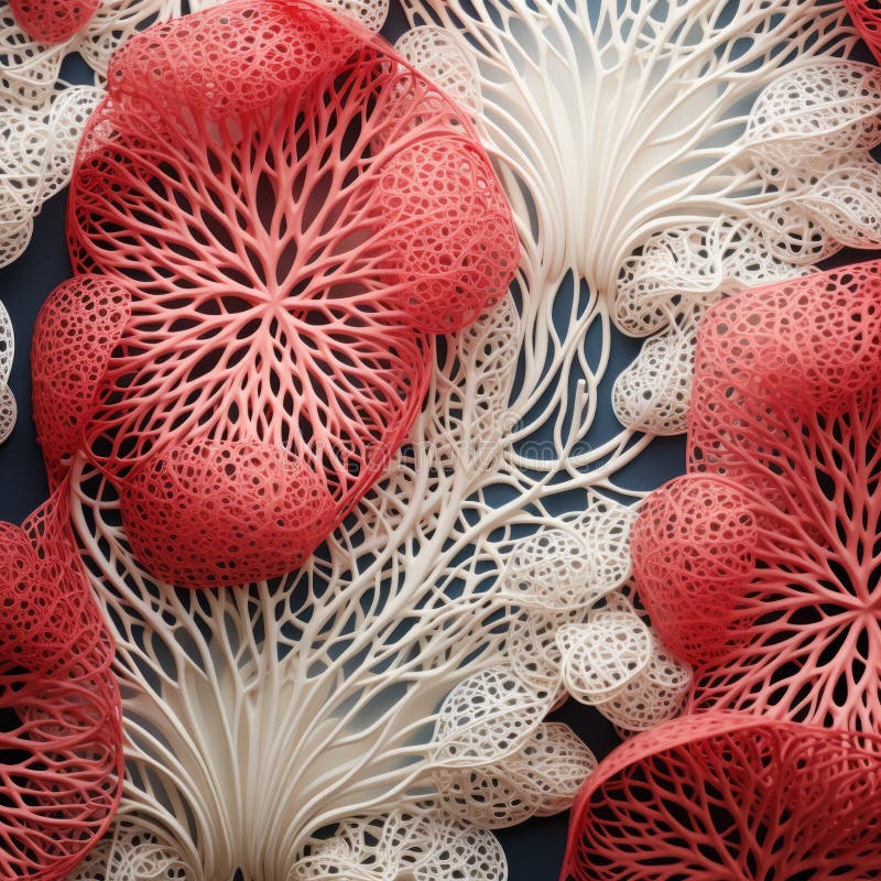 Biomimicry-inspired Maple Leaf Background with Quilling Patterns Stock ...