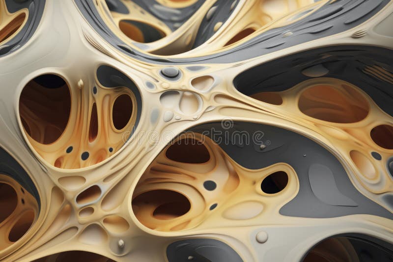 Biomorphic Abstraction. Background with Curly Shapes in Neutral Palette ...