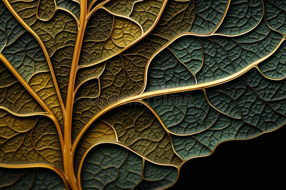 Biomorphic Design Tree Leaf Macro. Stock Illustration - Illustration of ...
