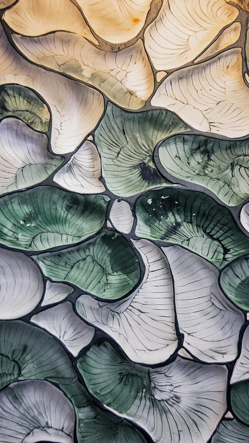 Biomorphic Green Abstract: Overlapping Shapes in Harmonious Dance Stock ...