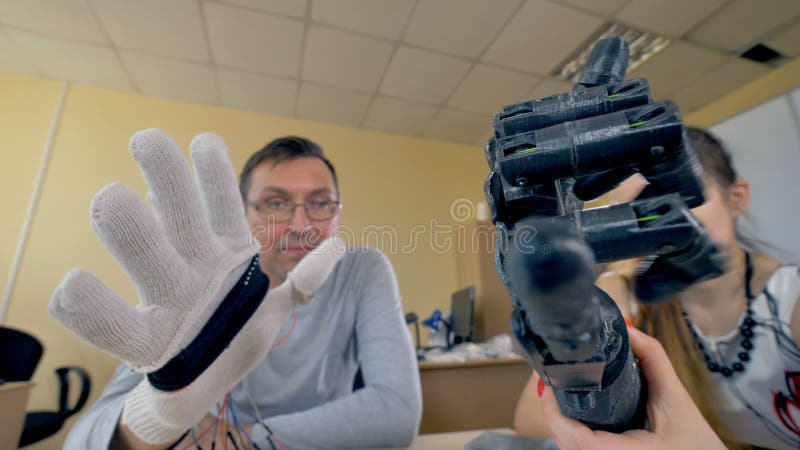 Bionic Arm. Real Robotic Hand. Stock Video - Video of concept ...