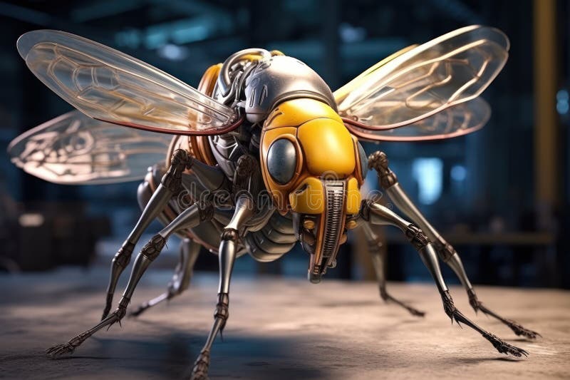 Bionic Bee Flying, Transclucent Wings, Robotic Bug, Robotic Bee, Wasp, Science Fiction. Photo ...