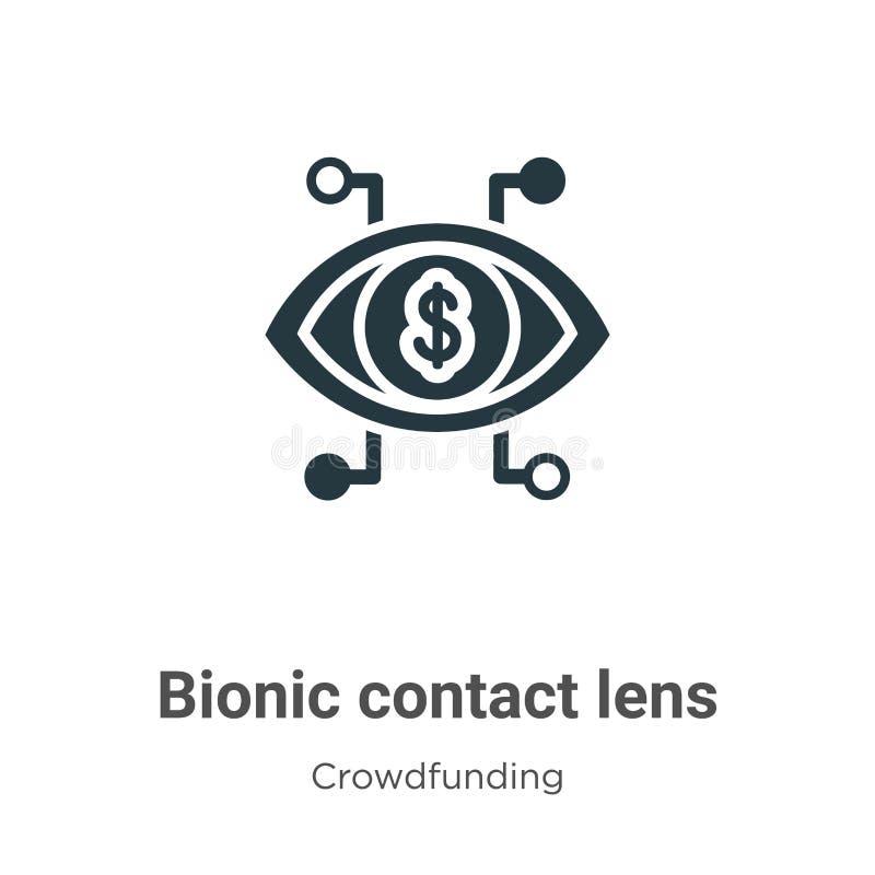 Bionic Contact Lens Vector Icon on White Background. Flat Vector Bionic ...