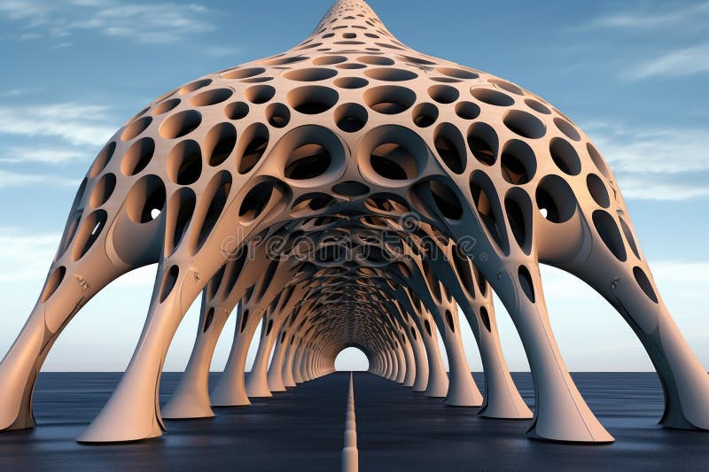 A Bionic Design Structure in the Middle of a Road, AI Stock ...