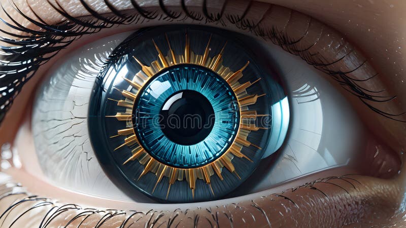 Bionic Eye Clear Sharp Details. Generative AI Stock Image - Image of ...
