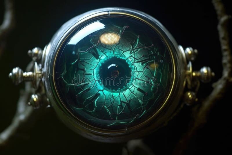 Bionic Eye Glowing in the Dark Stock Illustration - Illustration of ...