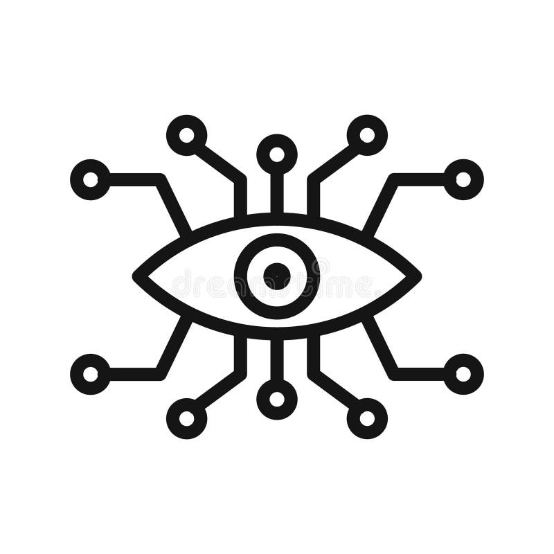 Bionic Eye Icon Black Line Art Vector Stock Vector - Illustration of ...