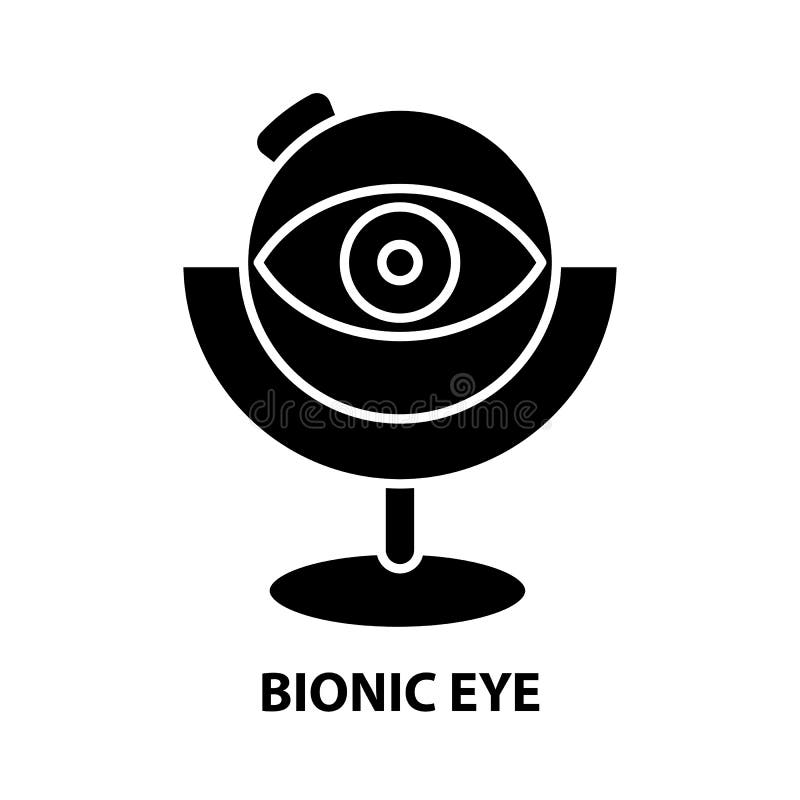 Bionic Eye Icon, Black Vector Sign with Editable Strokes, Concept ...