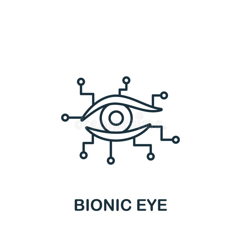 Bionic Eye Icon. Monochrome Simple Line Future Technology Icon for ...