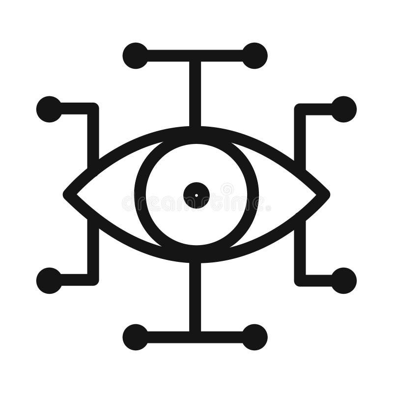 Bionic Eye Icon Mark in Filled Style Stock Vector - Illustration of ...