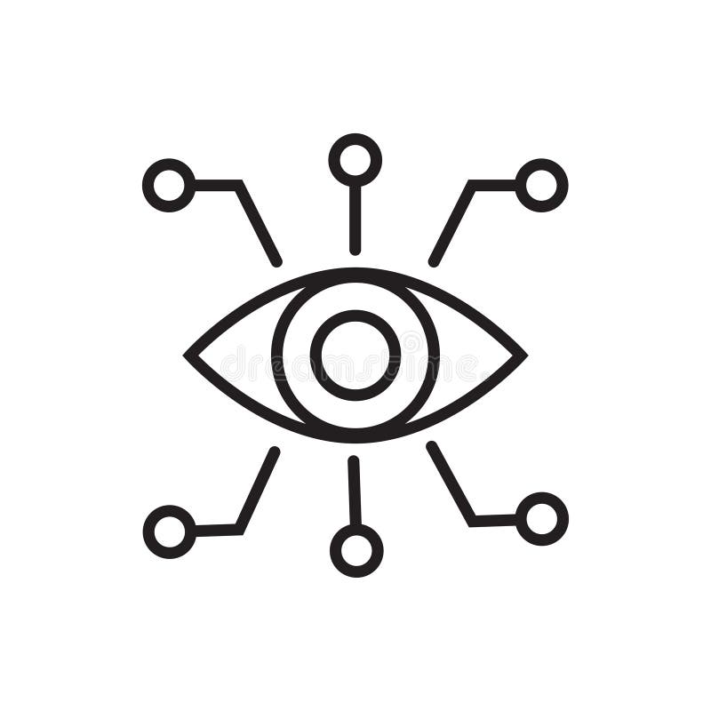 Bionic Eye Outline Icon Vector Artificial Intellegence and Future ...