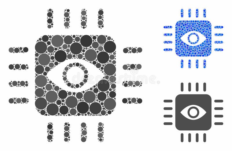 Bionic Eye Processor Mosaic Icon of Circles Stock Illustration ...