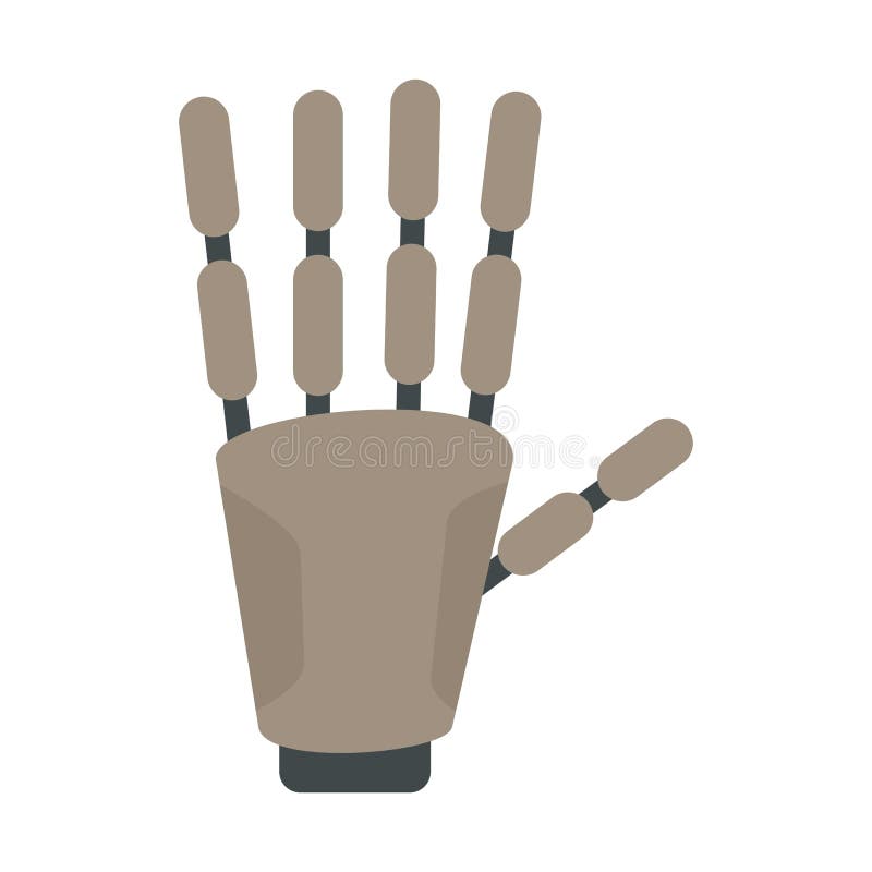 Bionic Hand Icon Flat Isolated Vector Stock Vector - Illustration of ...