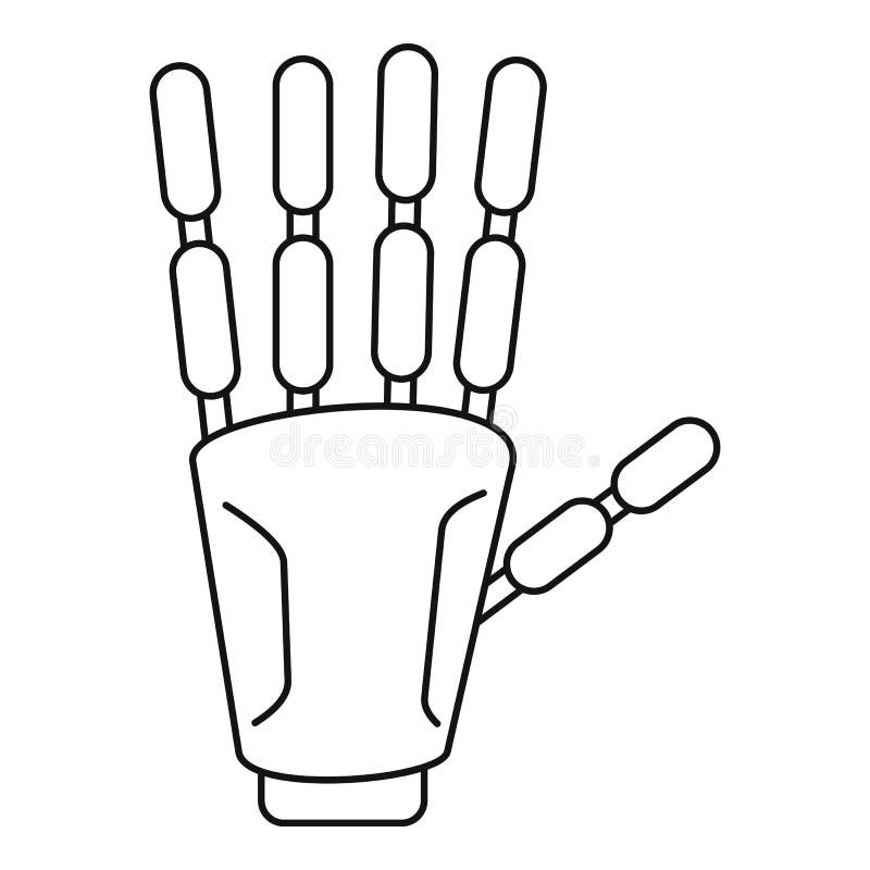 Bionic Hand Icon, Outline Style Stock Vector - Illustration of icon ...