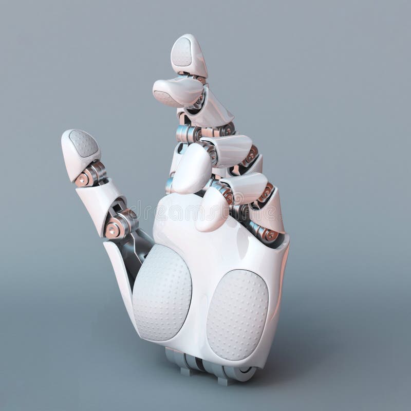 Hand of a Robot on a White Background Stock Illustration - Illustration ...