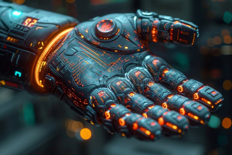 A Bionic Hand. Technological Prosthetic Arm Stock Photo - Image of ...