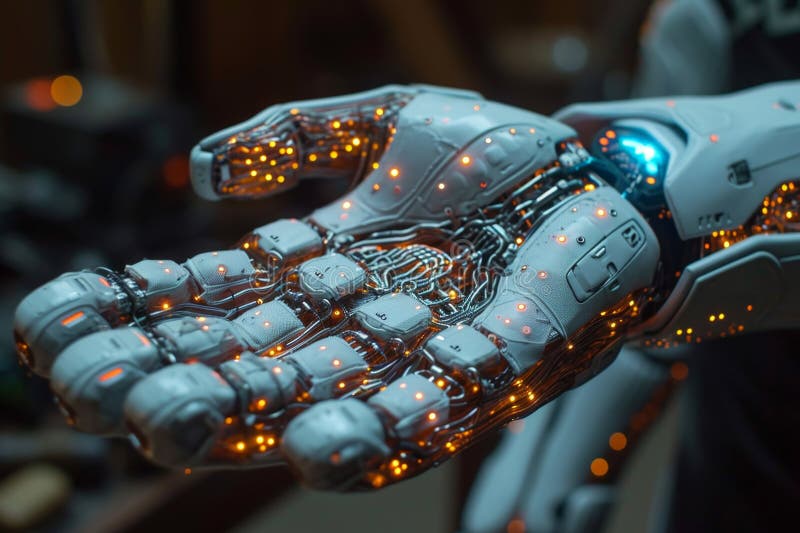 A Bionic Hand. Technological Prosthetic Arm Stock Image - Image of ...