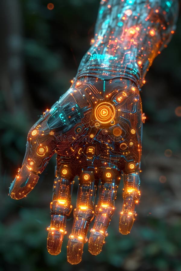 A Bionic Hand. Technological Prosthetic Arm Stock Photo - Image of ...